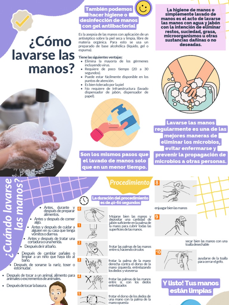 Pasos para el lavado de manos infantil | PDF | Lavado de manos | Higiene