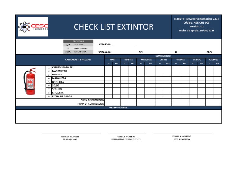 Check List De Extintor Pdf - vrogue.co