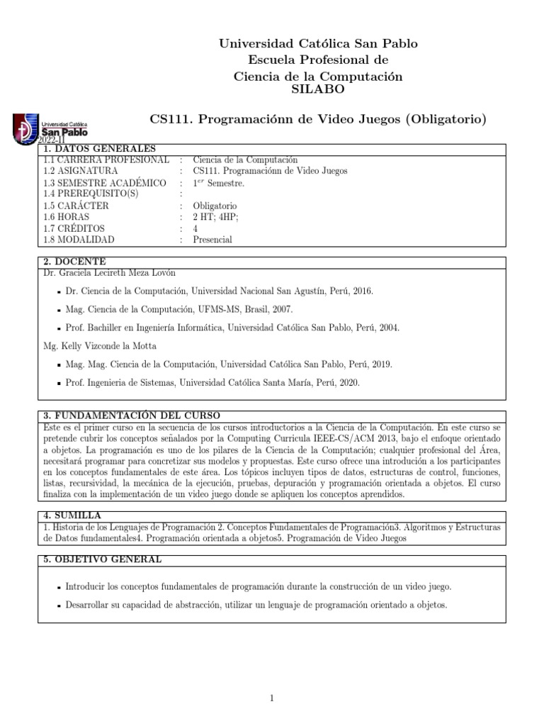 CS111 | PDF | Ciencias de la Computación | Lenguaje de programación