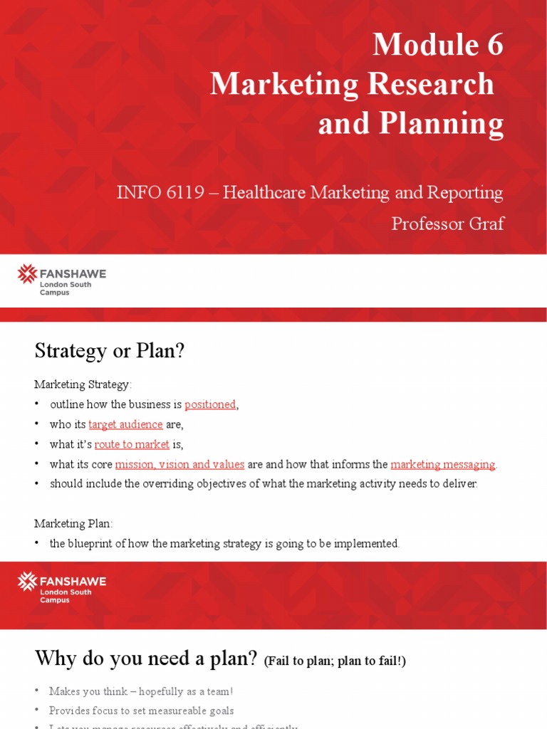 Module 6 - Marketing Research and Planning | PDF | Marketing | Target ...