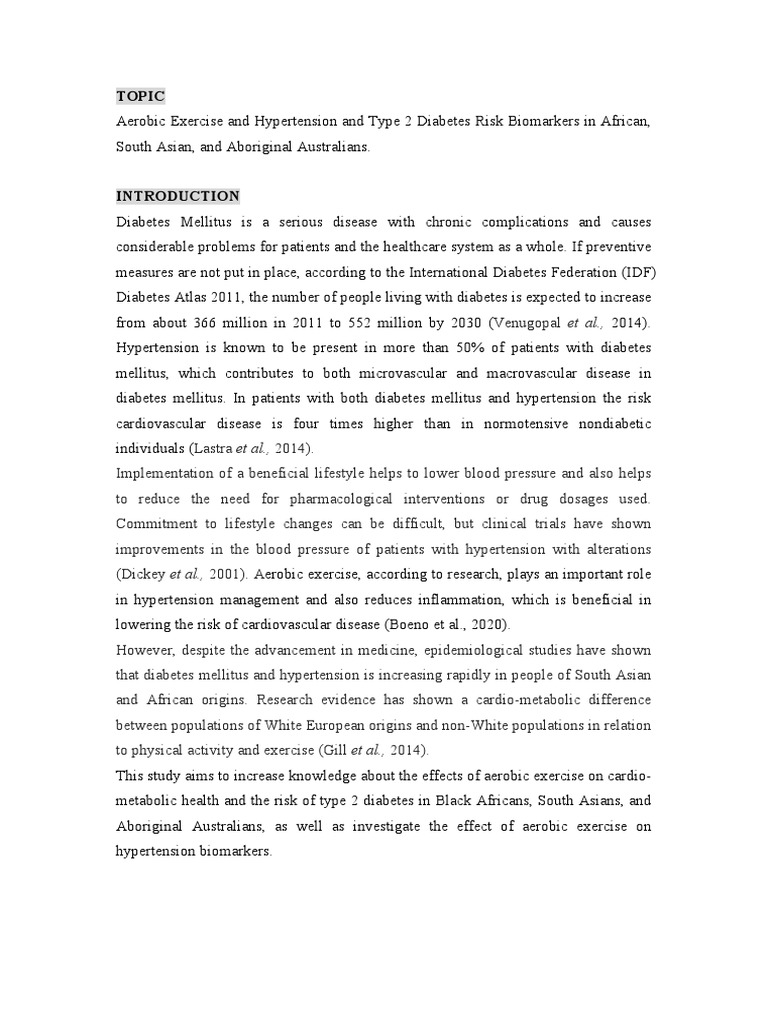 Research Proposal | PDF | Hypertension | Diabetes