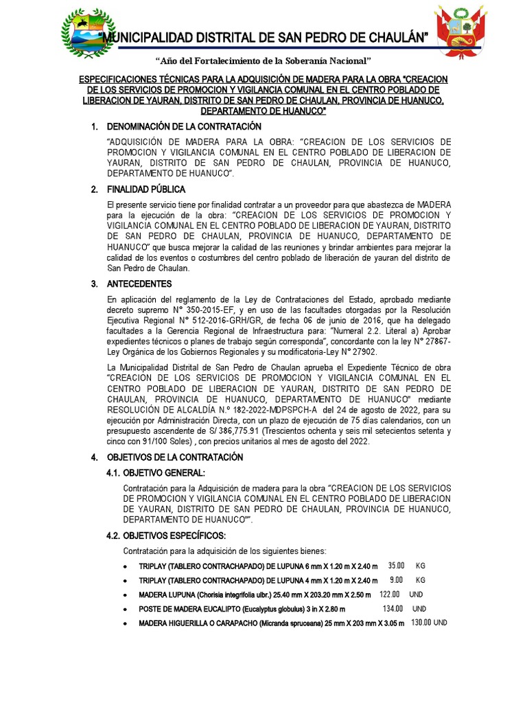 Esp. Tecnicas Req. de Mat. Madera | PDF | Madera contrachapada | Madera