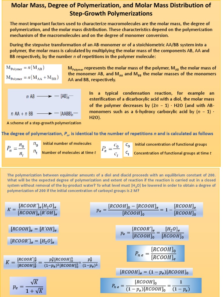 2-Molar Mass, Degree of Polymerization | PDF | Polymerization | Polymers