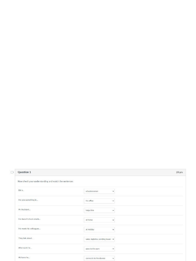 Week 10 - Task - Bill's Daily Routine | PDF