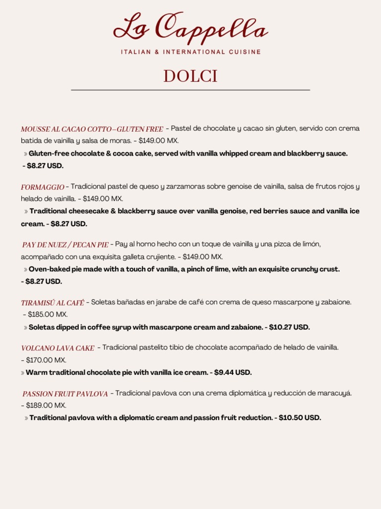 Menú de Postres | Download Free PDF | Drink | Desserts