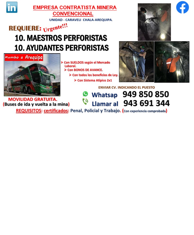 AVISO 5. Perforistas y Ayudantes.1 | PDF