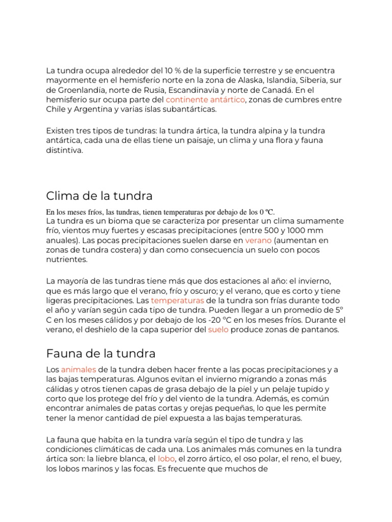 Información Tundra | PDF | Ciencias de la Tierra | Geografía Física
