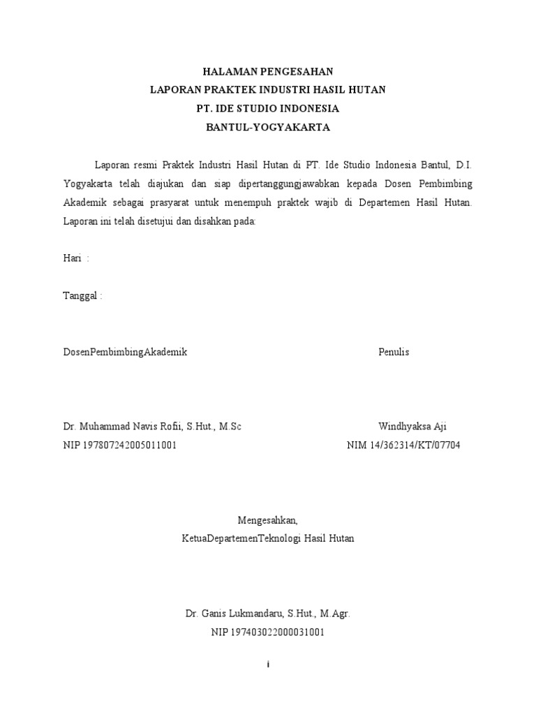 PT. Ide Studio Indonesia: Laporan Praktek Industri Mebel | PDF