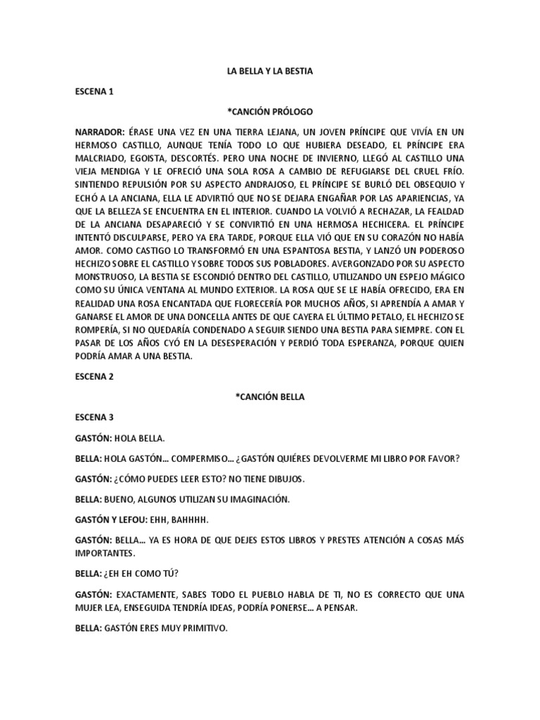Musical La Bella y La Bestia | PDF