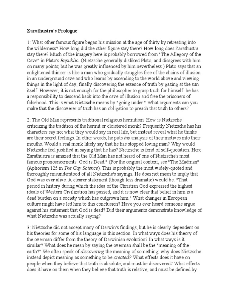Zarathustra | PDF | Friedrich Nietzsche | Thus Spoke Zarathustra