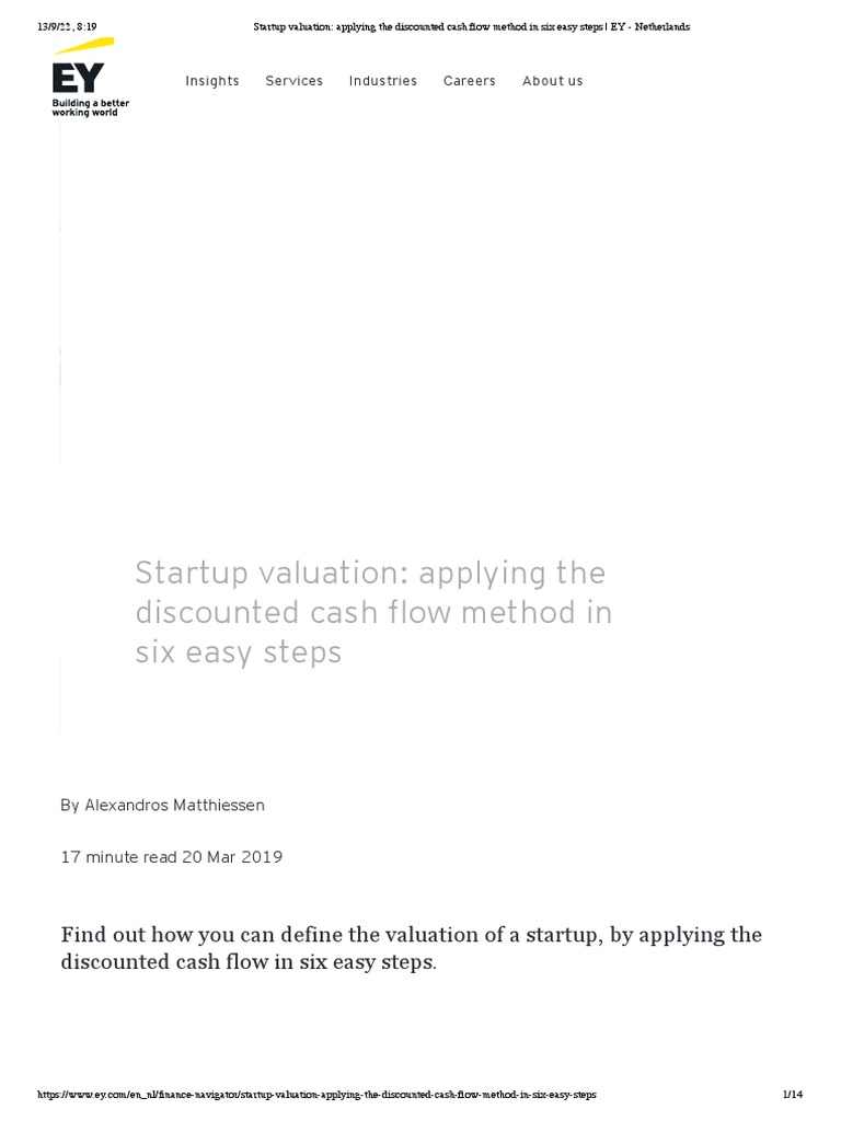 Startup Valuation - Applying The Discoun... D in Six Easy Steps - EY - Netherlands | PDF ...