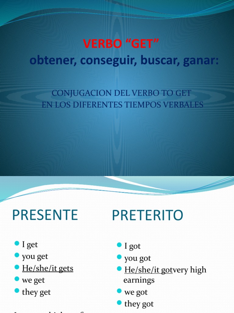 VERBO Get Tiempos Verbales | PDF