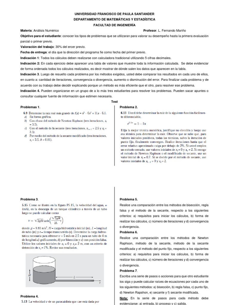 Pre Previo | PDF | Análisis numérico | Matemáticas Aplicadas