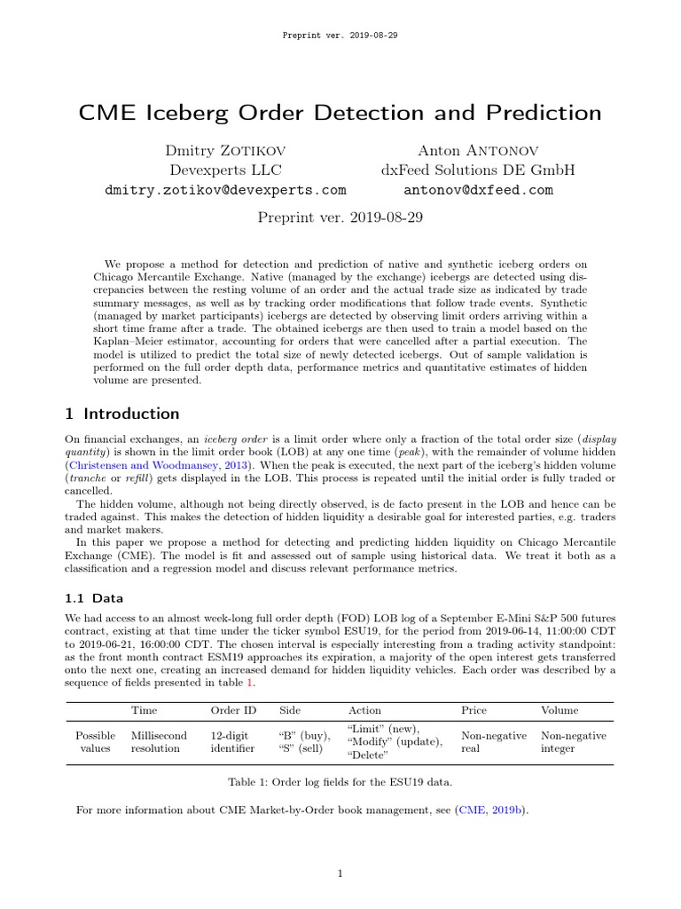 CME Iceberg Detection Preprint | PDF | Statistical Classification ...