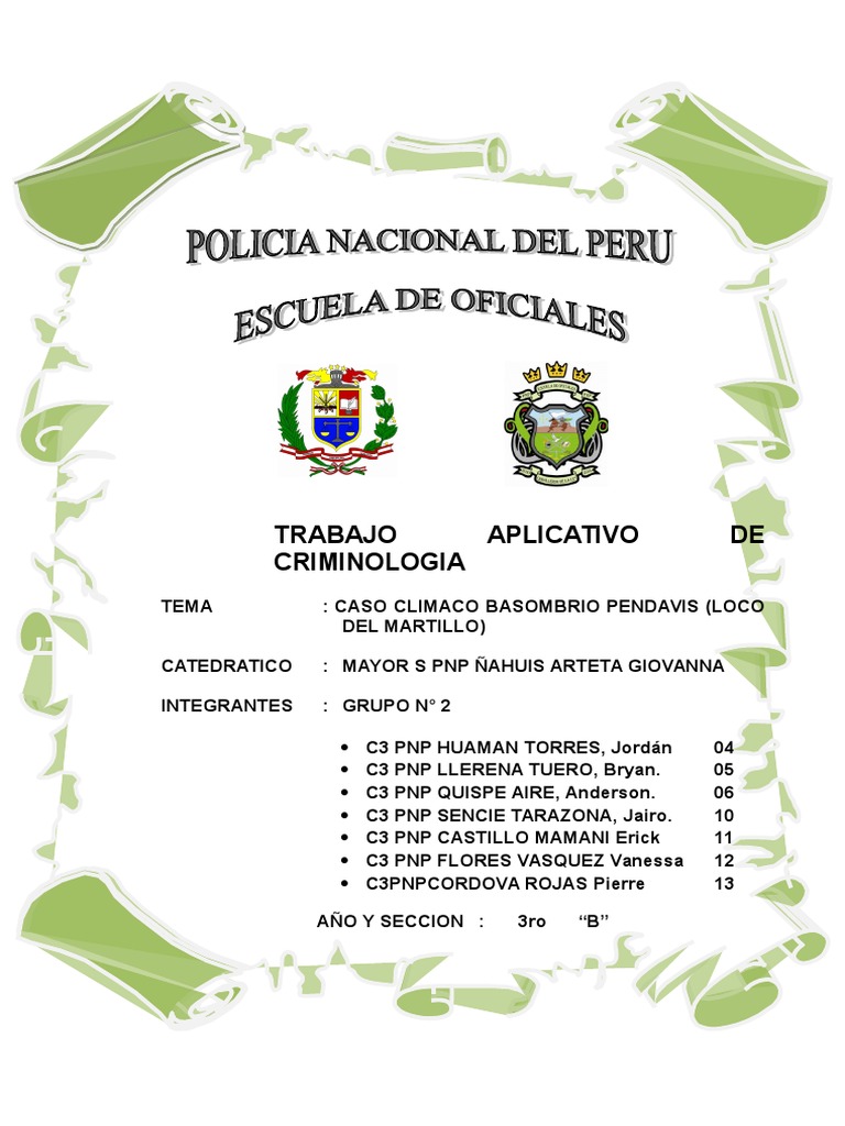 Trabajo El Loco Del Martillo - EOPNP | PDF | Policía | Ciencia forense