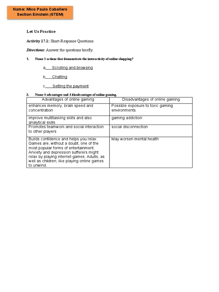 Mico Paulo S. Caballero - Let Us Practice | PDF