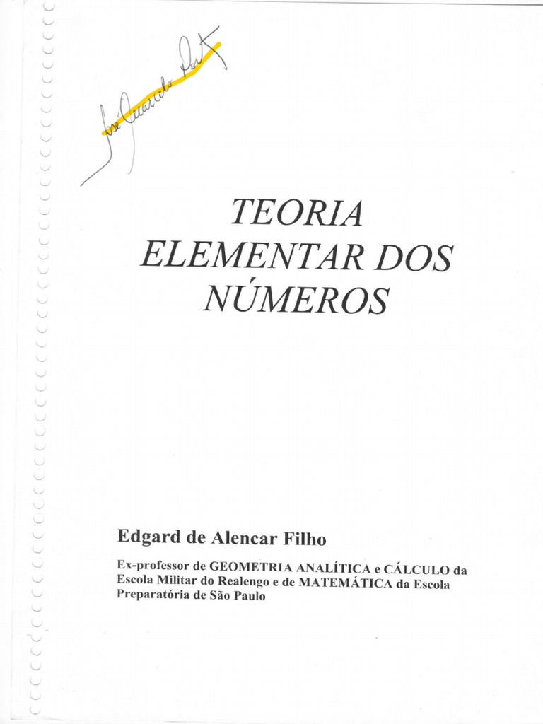 Teoria Elementar Dos Números - Edgard de Alencar Filho | PDF