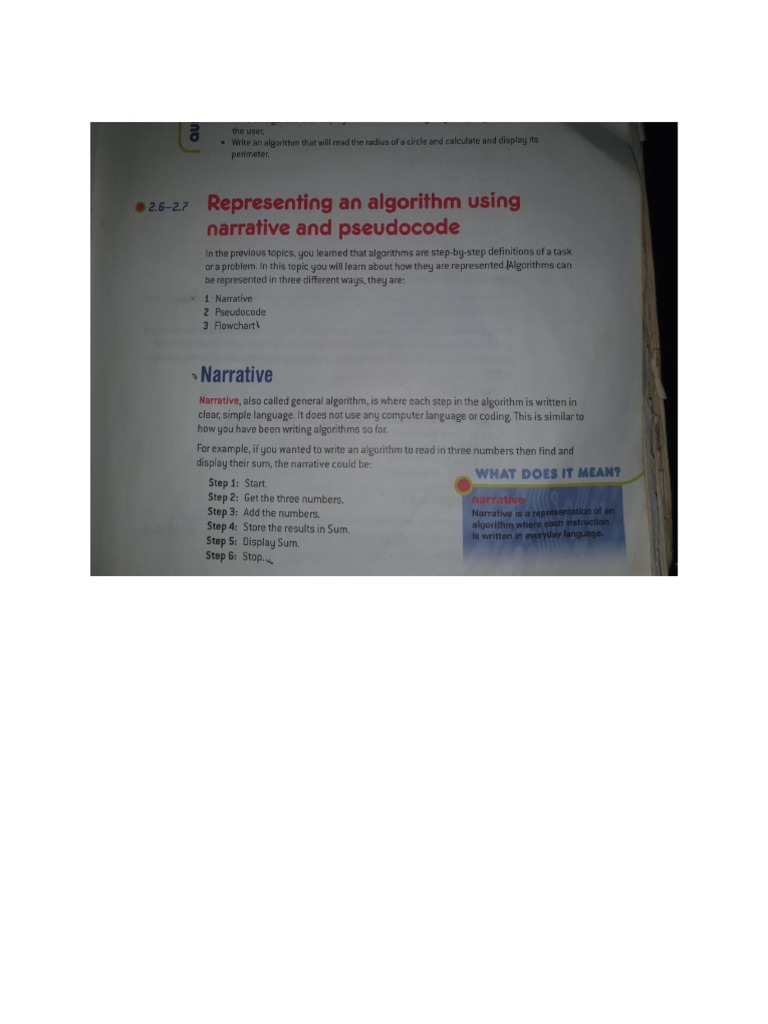 Representing Algorithm Pdf 