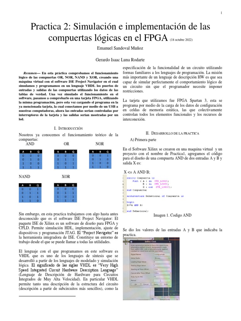 Reporte Practica 2 (Final) | PDF | Puerta lógica | Vhdl