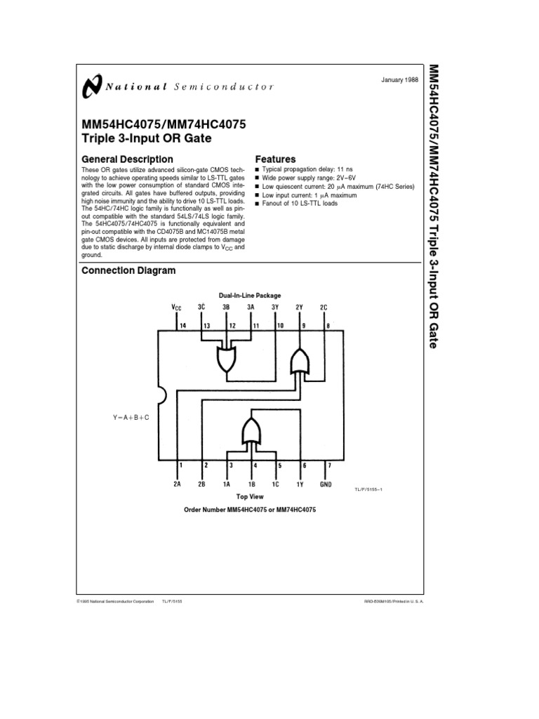 Porta Lógica OR 3IN | PDF | Logic Gate | Cmos
