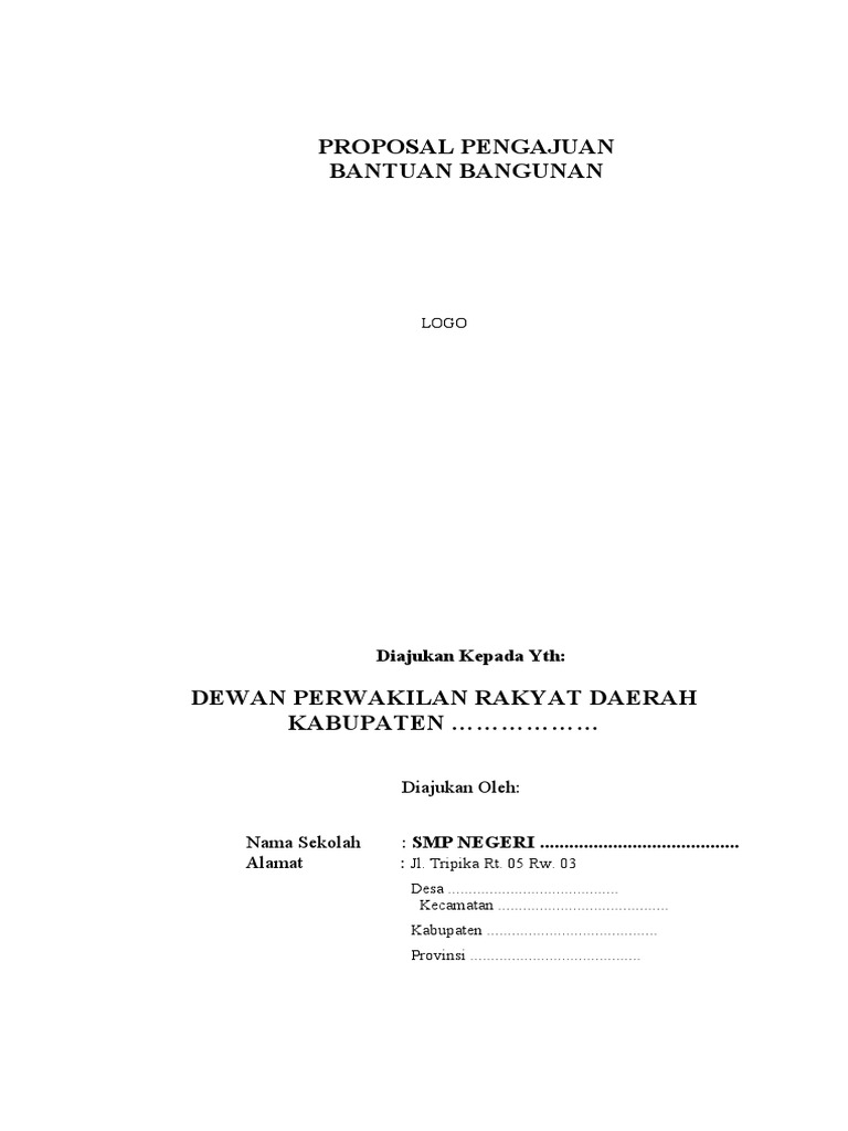 Draft Proposal Pengajuan Bangunan 2022 SMPN | PDF