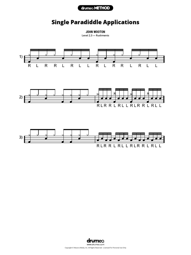 Single Paradiddles | PDF