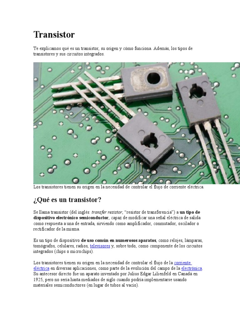 Transistor | PDF | Transistor | Circuito integrado