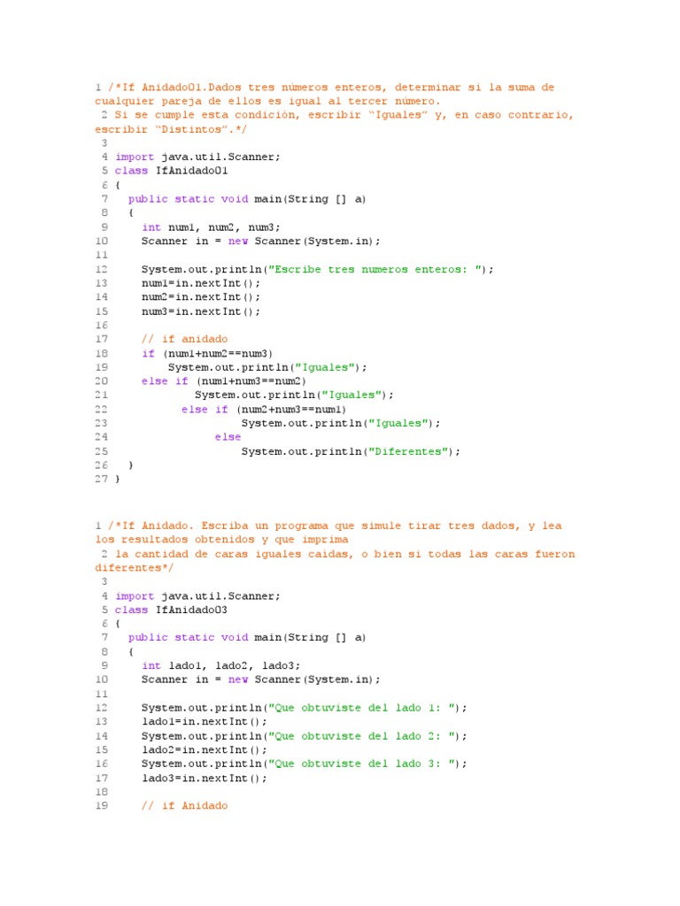 Programas Java: If y Switch | PDF | Java (lenguaje de programación)