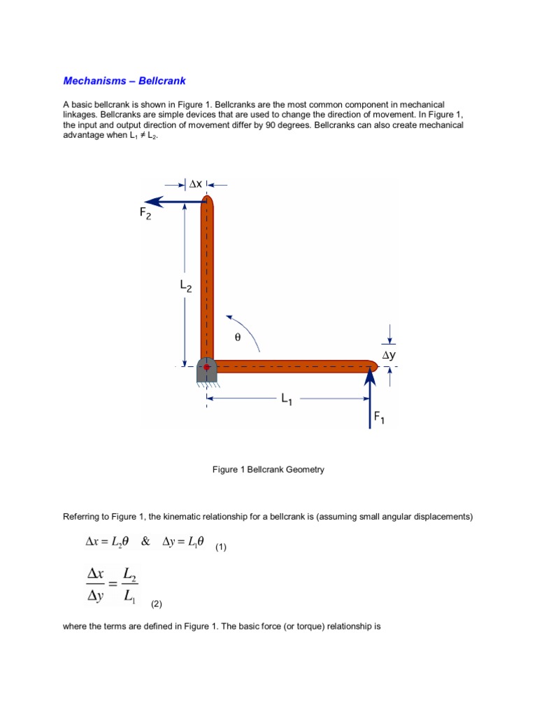 Bell Crank Mechanisms | PDF | Angle | Force