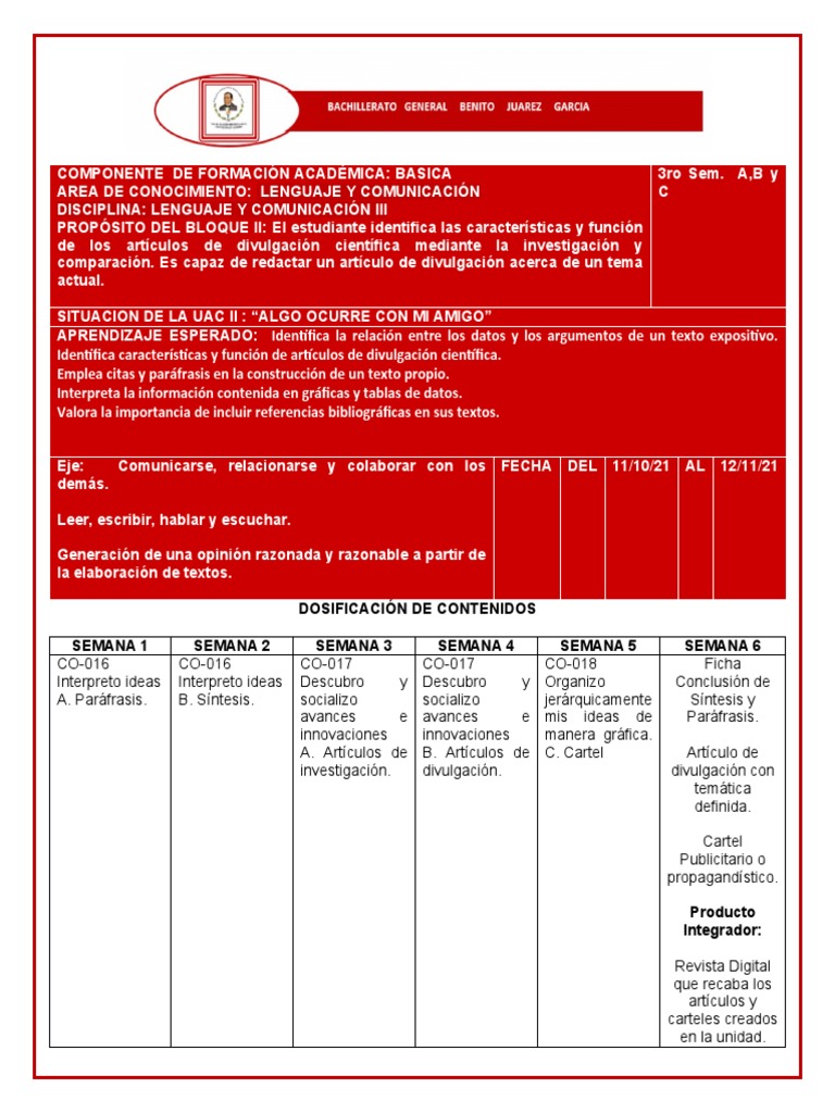 Contenidos Uac 2 Lyc III B-2 2122 | PDF | Science | Aprendizaje