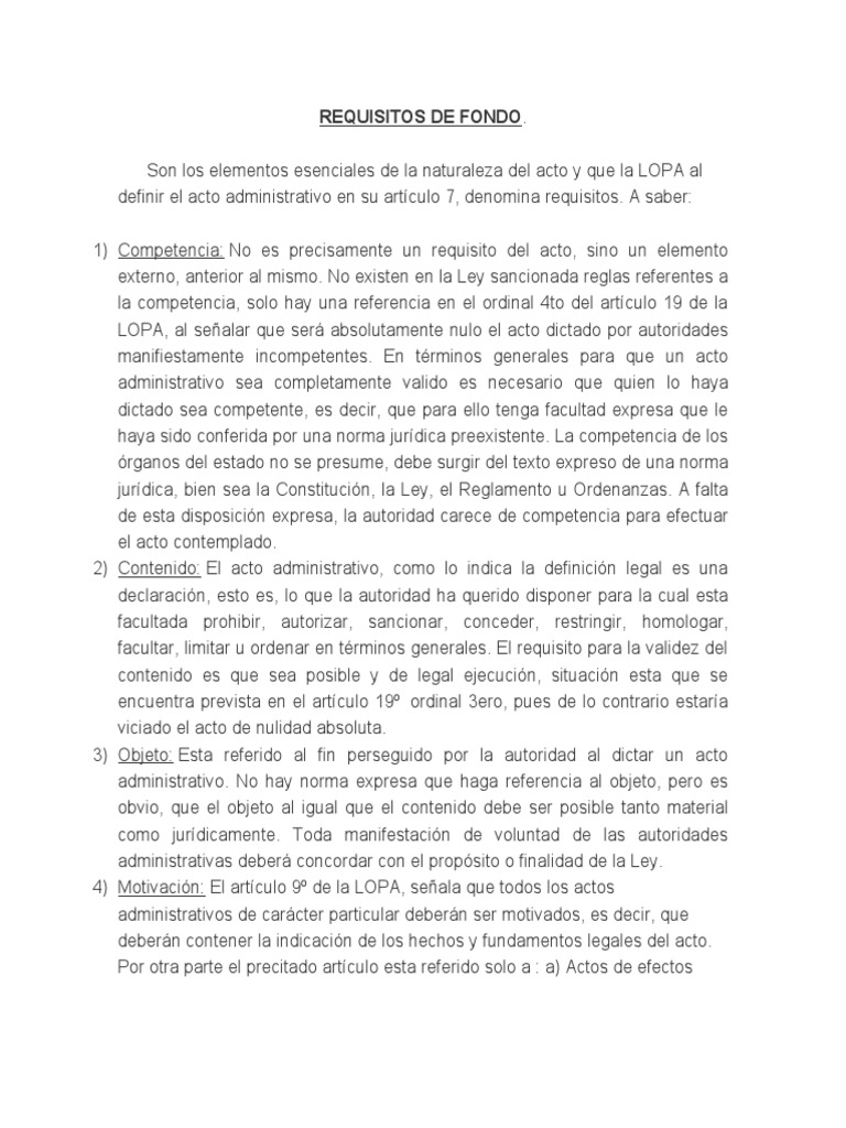Requisitos de Fondo | PDF | Violación | Nulo (ley)