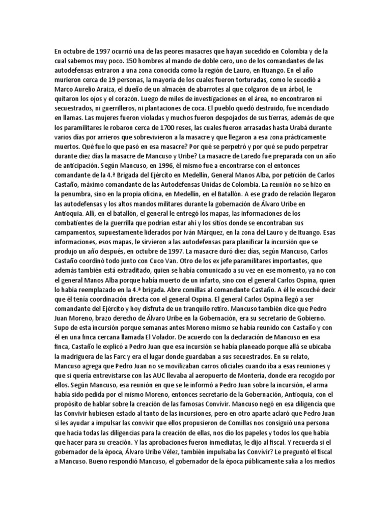 Masacre de Laredo: Verdad y Consecuencias | PDF