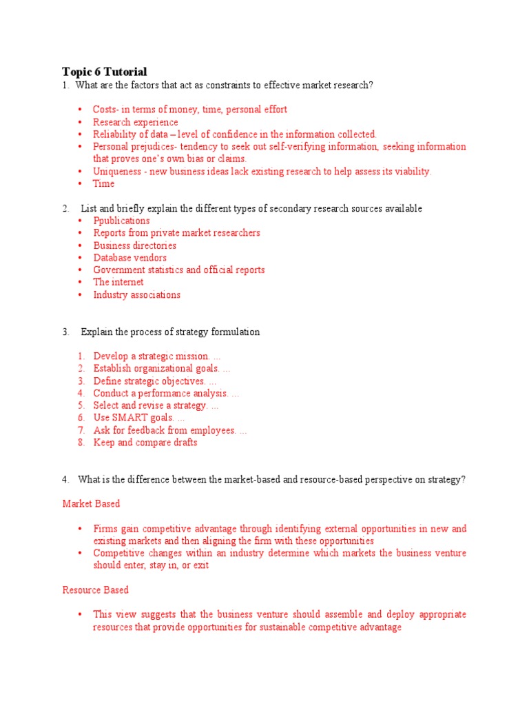 Market Research & Strategy Guide | PDF | Strategic Management ...