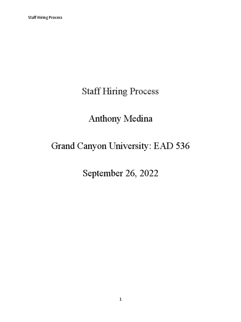 Anthony Medina Ead 536 Staff Hiring Process | Download Free PDF ...