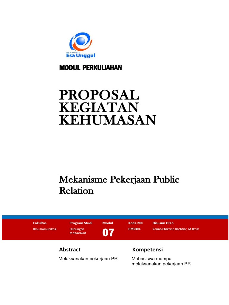 Proposal Kegiatan Kehumasan PR | PDF | Karier & Perkembangan