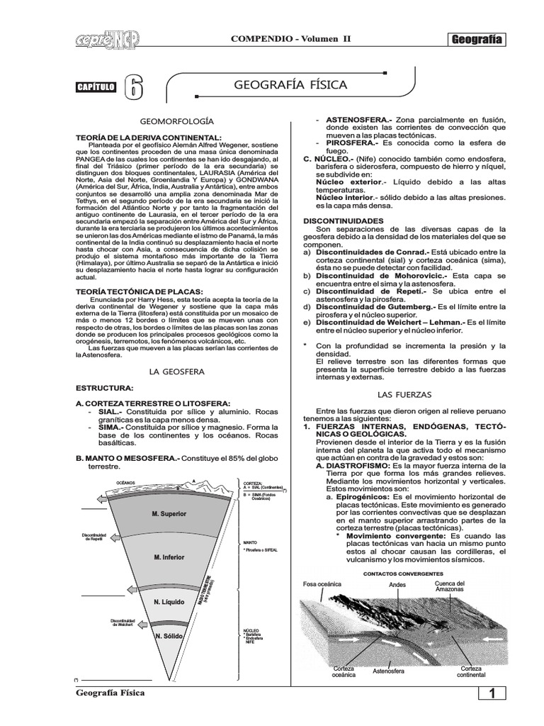 14 GEOGRAFIA Compendio N 02 Ciclo Normal | PDF | Placas tectónicas | Tierra