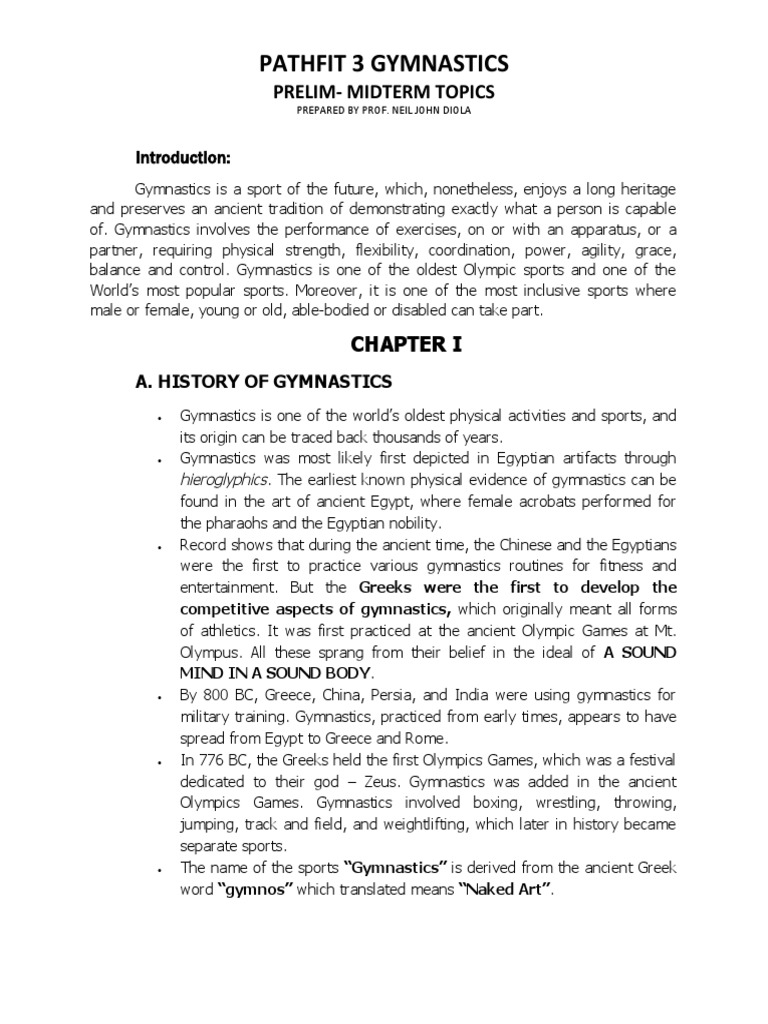 Pathfit 3 Gymnastics | PDF | Gymnastics | Hand