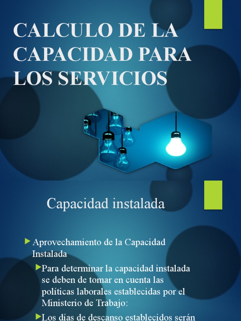 Cálculo de Capacidad Instalada en Servicios | PDF | Tiempo de trabajo ...