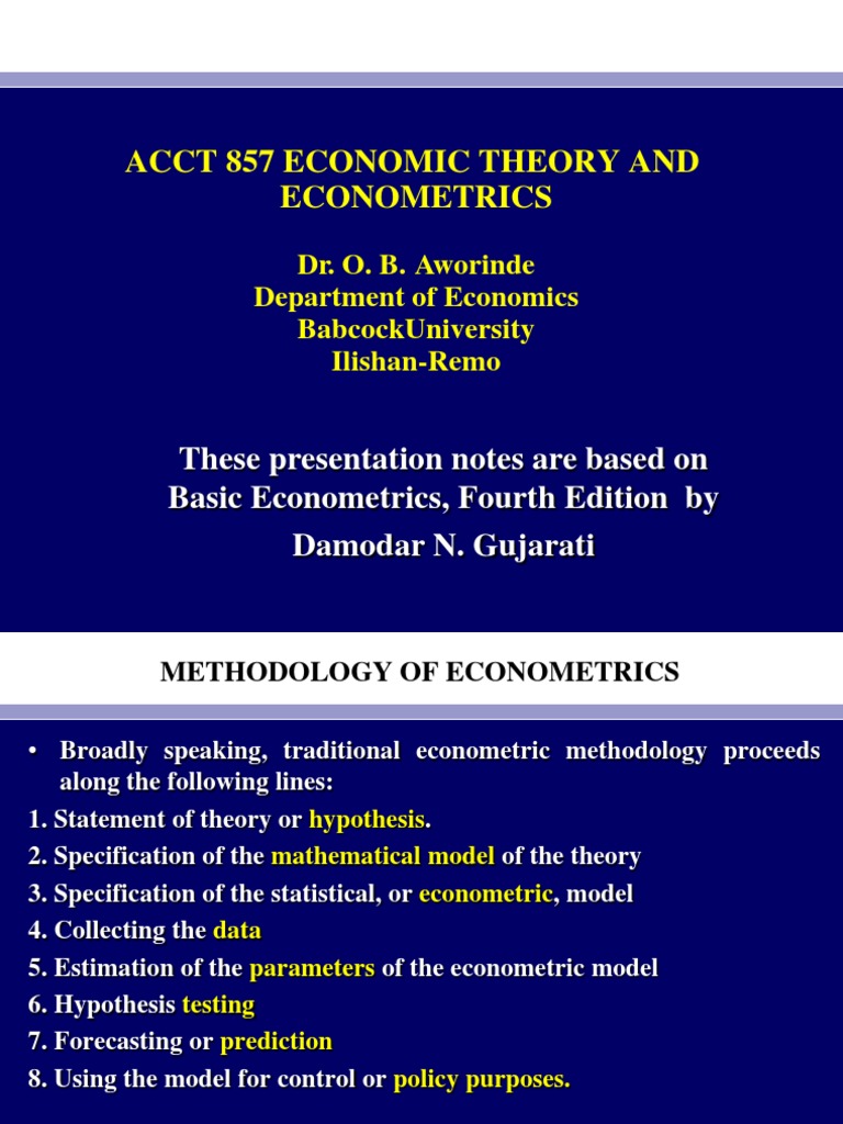 Topic 2 - Stages of Econometric Research | Download Free PDF | Econometrics | Consumption ...