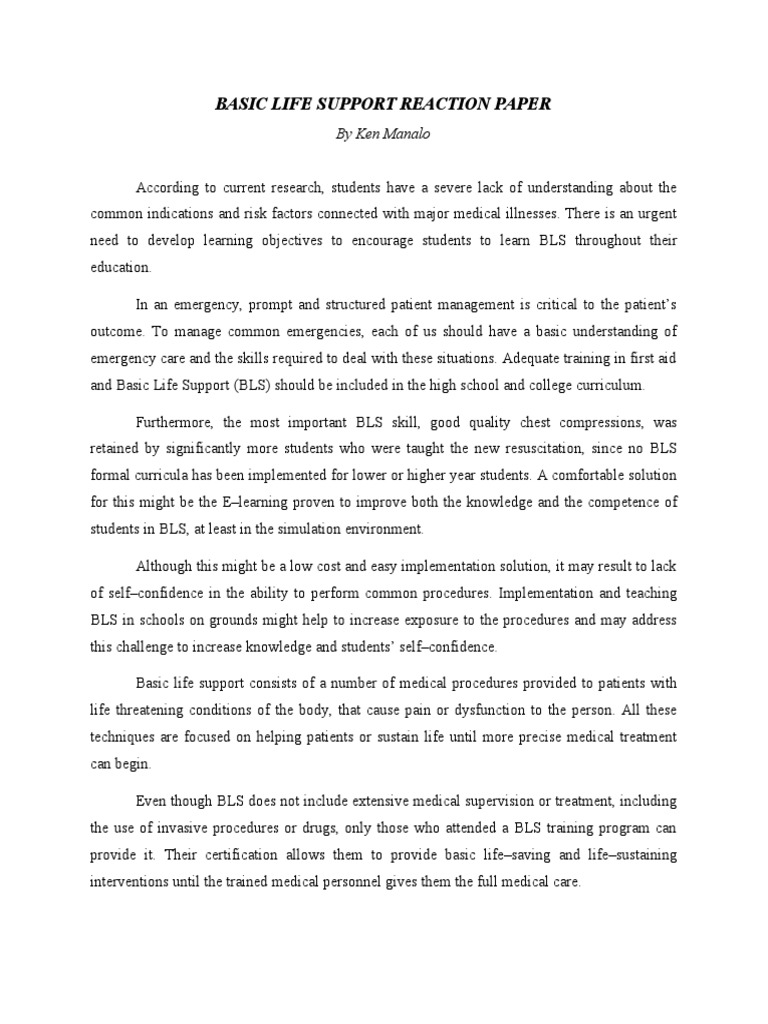 Basic Life Support | PDF | Cardiopulmonary Resuscitation | Medical ...