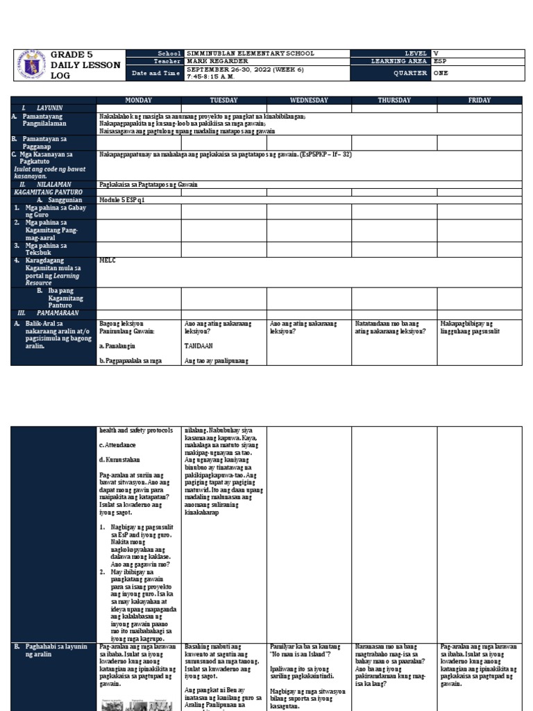 Week 6 DLL | PDF