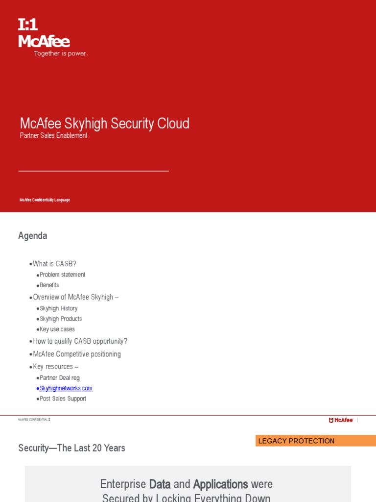 McAfee-Skyhigh-sales-presentation For Partners For Asher | PDF | Cloud Computing | Computer Security