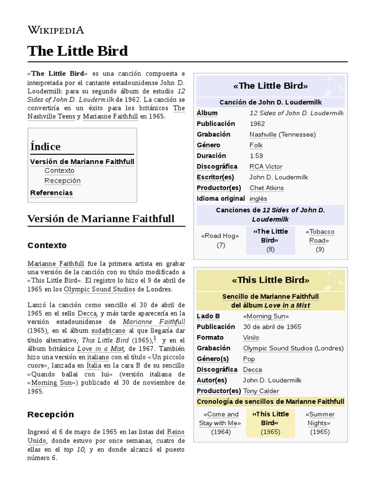 The Little Bird | PDF | Música grabada | Industria de la música