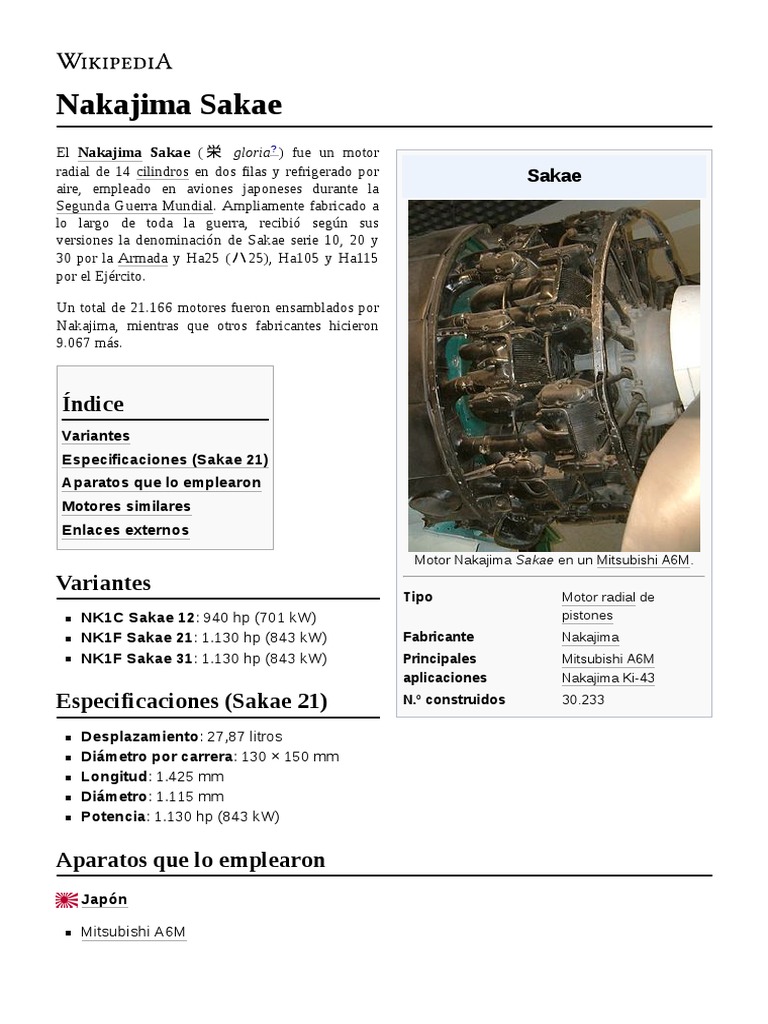 Nakajima Sakae | PDF | Aviación | Vehículos