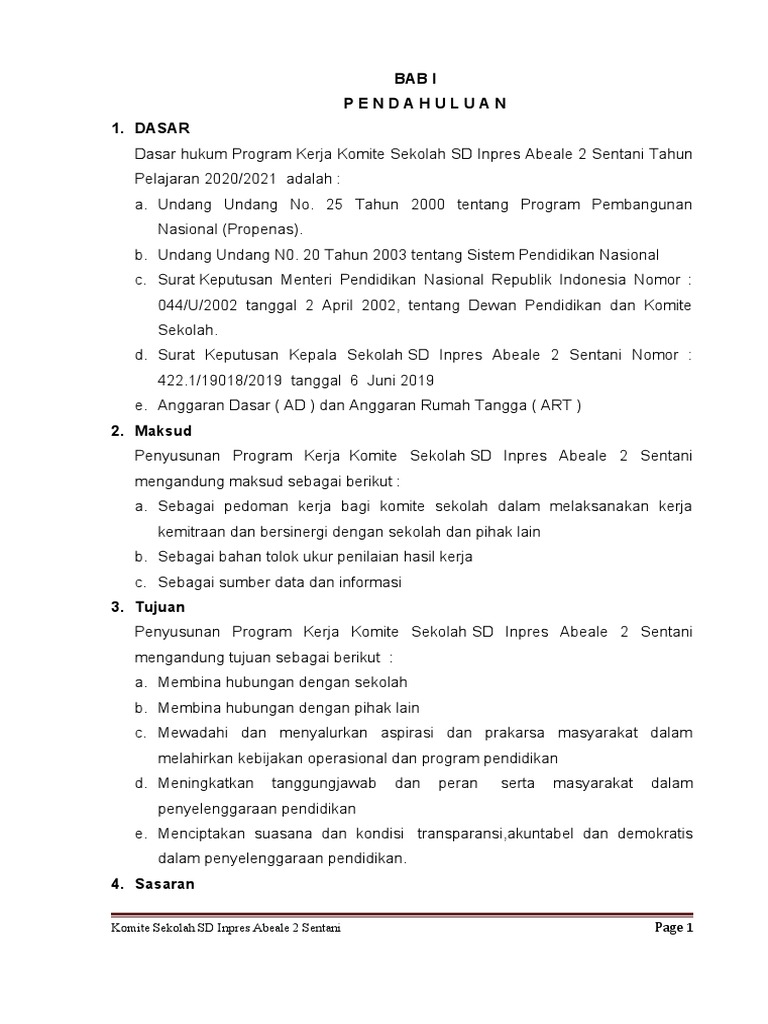 Program Komite Sekolah | PDF