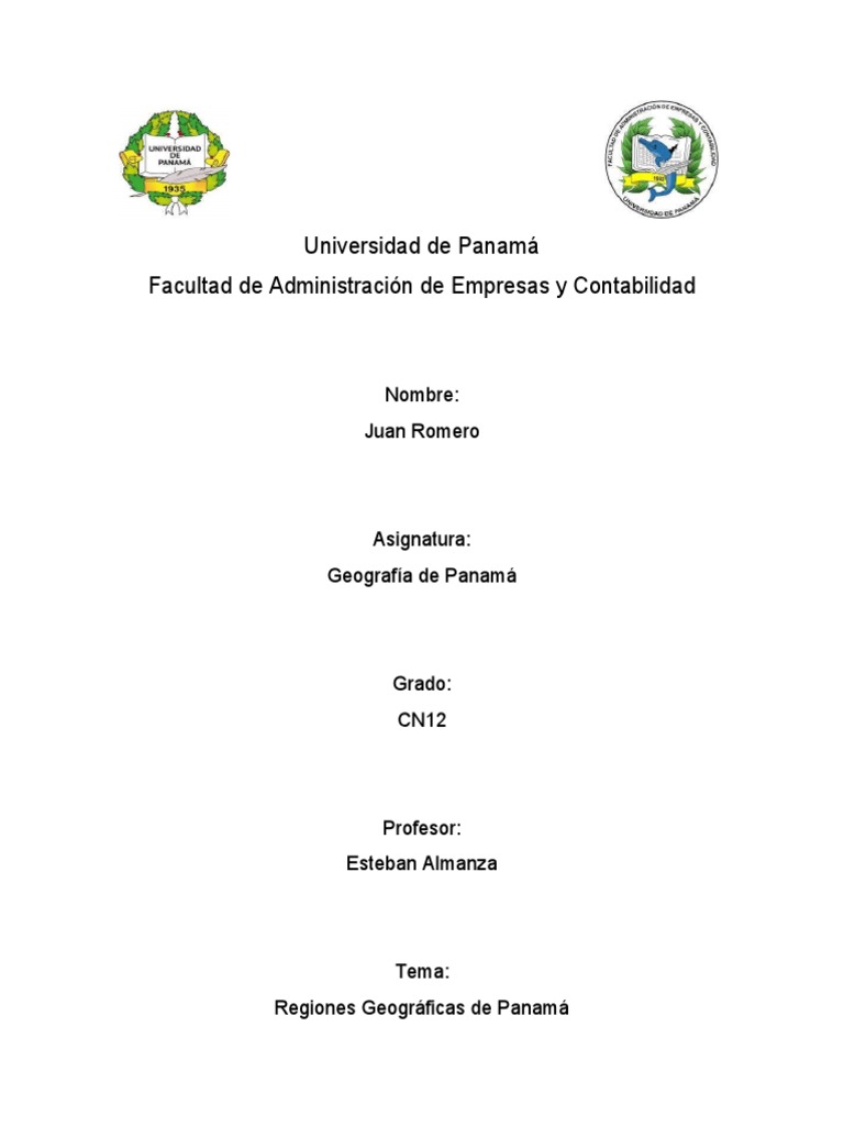 Regiones Geográficas de Panamá | PDF | Panamá | Los bosques