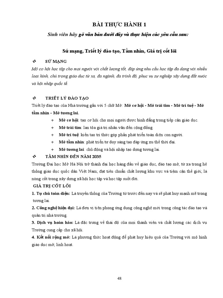 Bai Tap Thuc Hanh Word k30 | PDF