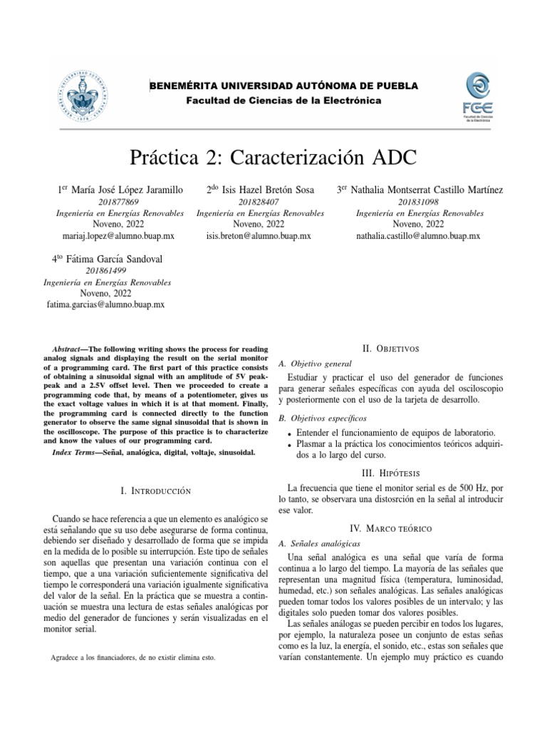 Práctica 2 Control | PDF | Señal analoga | Filtro electronico