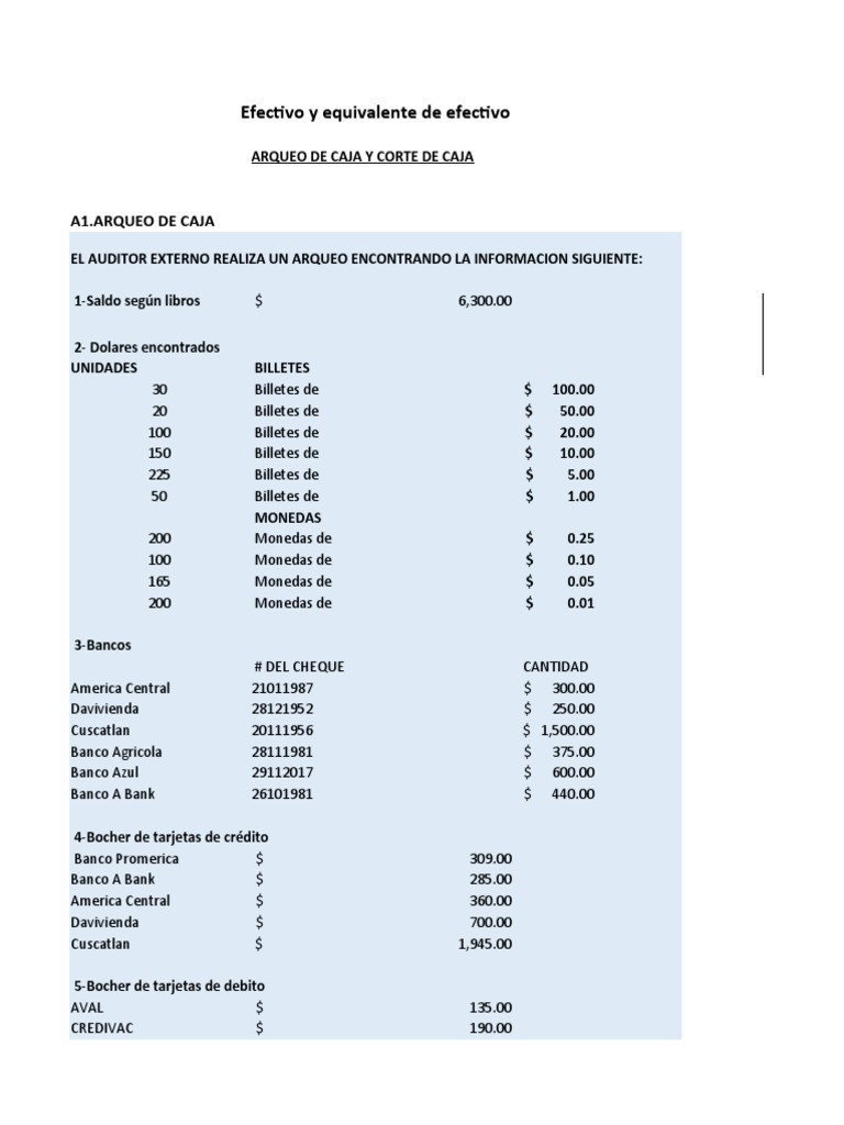Guia Arqueo de Caja y Concilacion | PDF | Bancos | Cheque