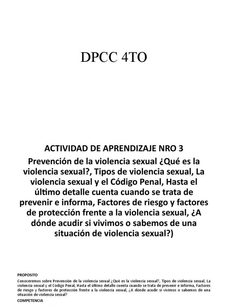 Actividad 3 Exp 8 DPCC 4to | PDF | Violencia | Derecho penal
